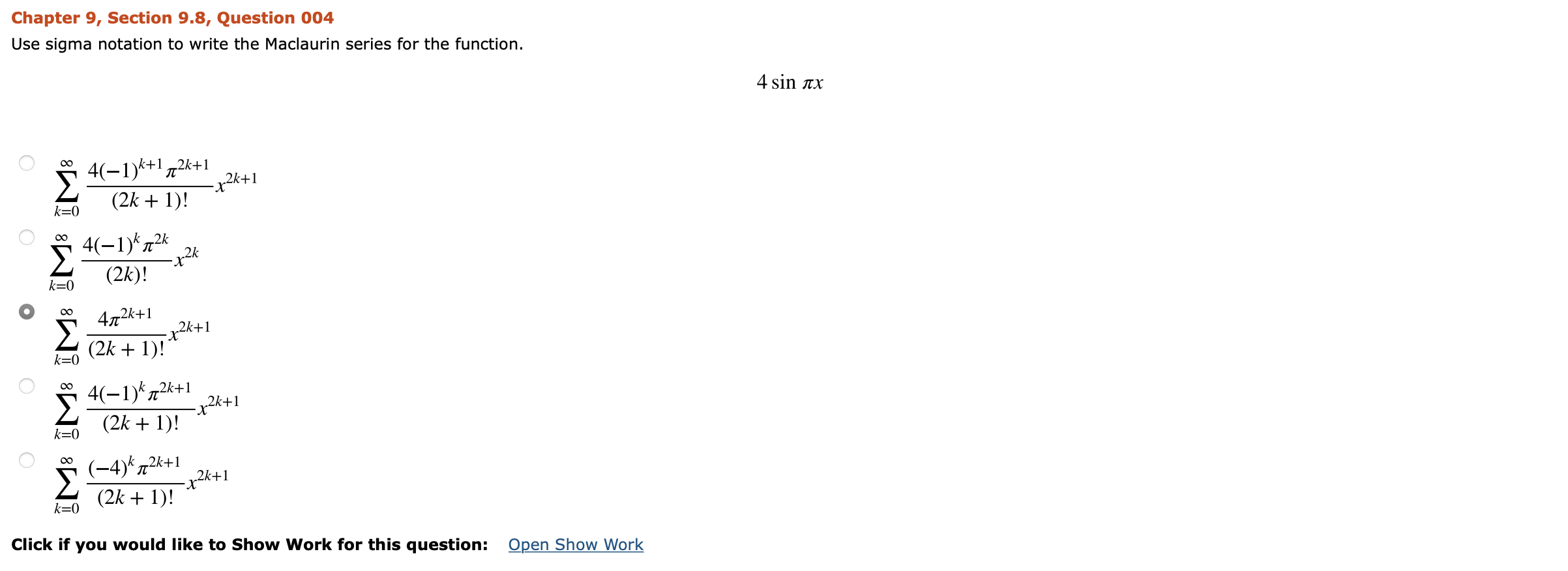 Solved Chapter 9, Section 9.8, Question 004 Use sigma | Chegg.com