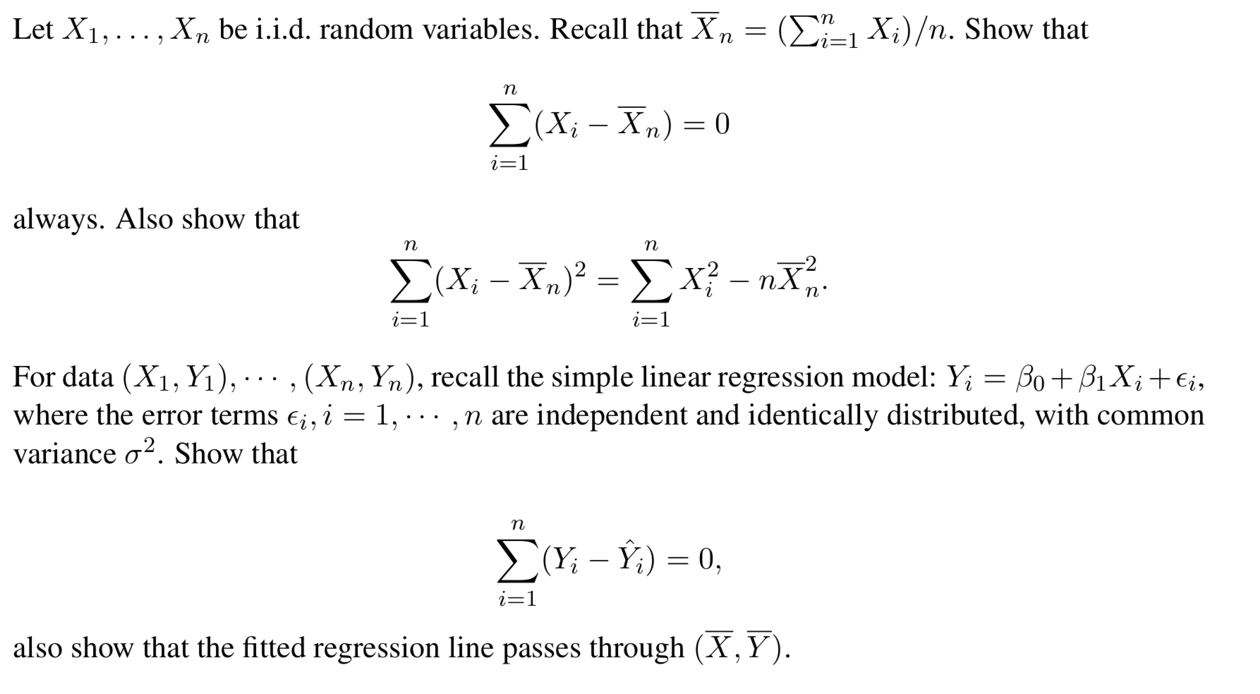 Solved Let X1, ..., Xn be i.i.d. random variables. Recall | Chegg.com