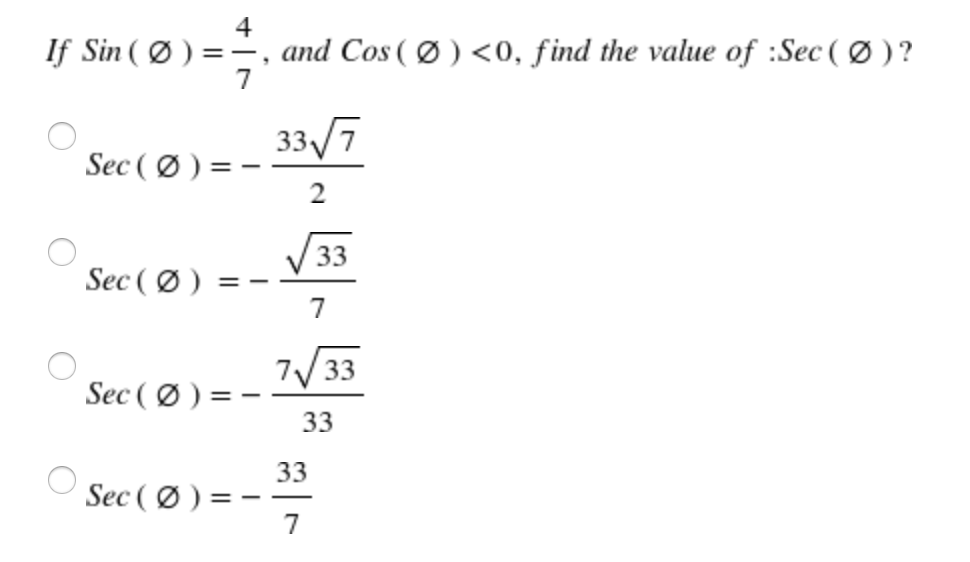 Solved 4 If Sin ( 0 )=-, and Cos (0)