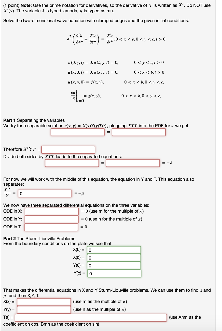 Solved (1 point) Note: Use the prime notation for | Chegg.com