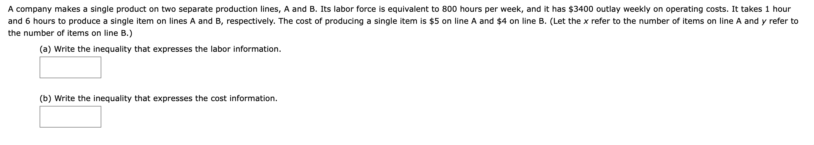 Solved A company makes a single product on two separate | Chegg.com
