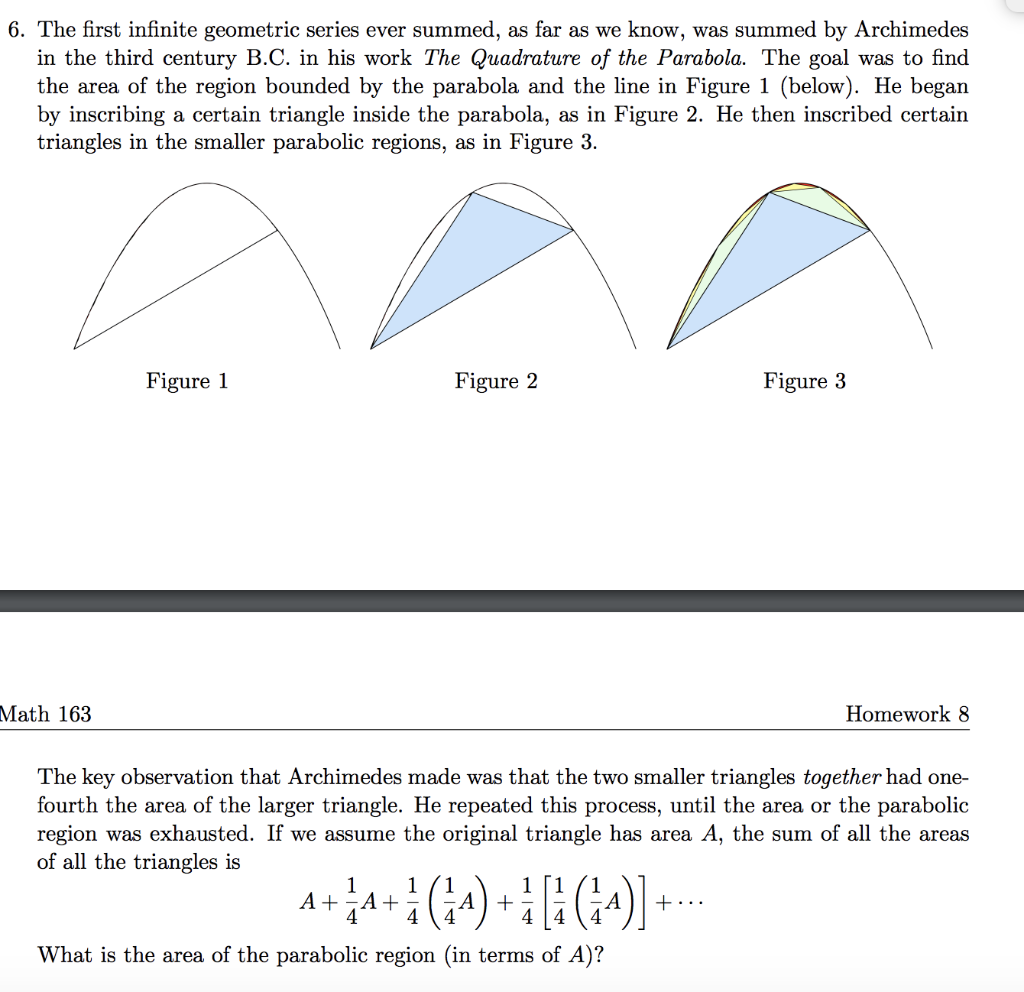 Solved 6. The first infinite geometric series ever summed, | Chegg.com