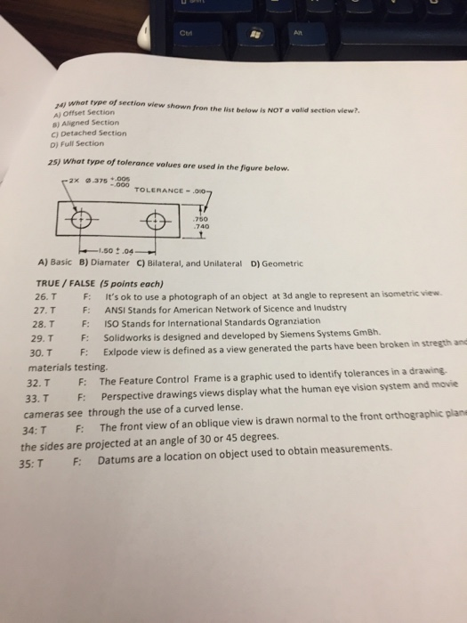 Solved view is shown here? a. alternate position b. aligned | Chegg.com