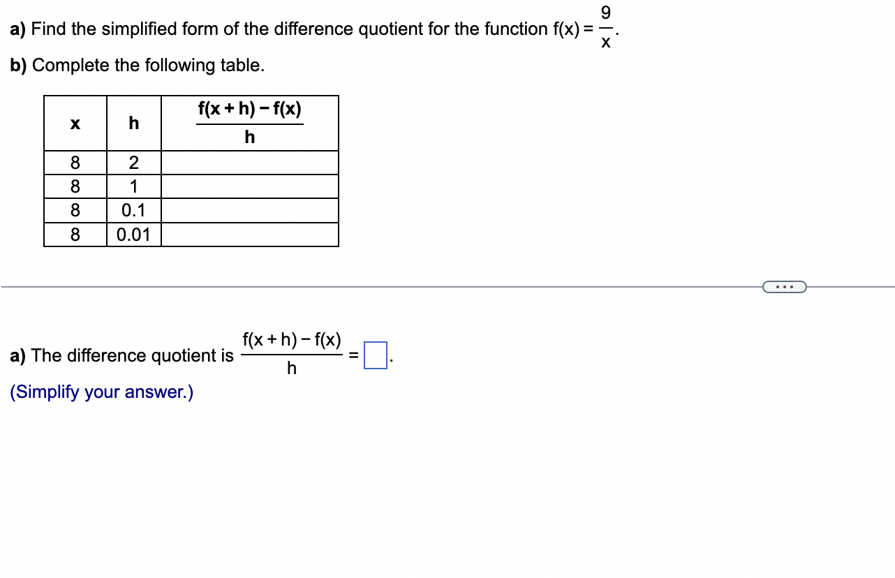 Solved a) Find the simplified form of the difference | Chegg.com
