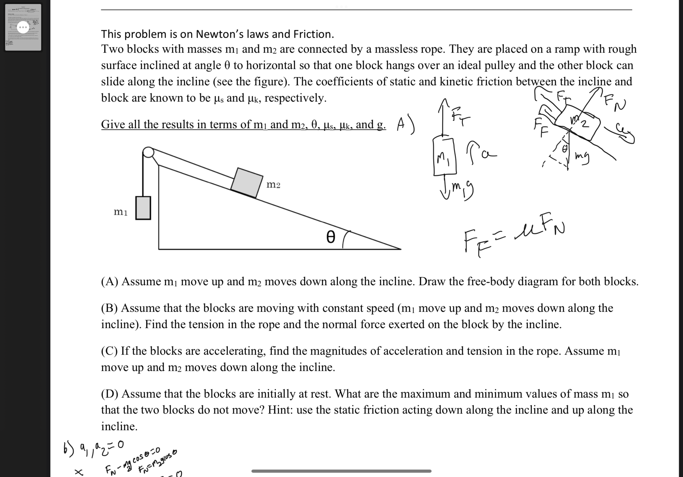 Solved This problem is on Newton's laws and Friction. Two | Chegg.com