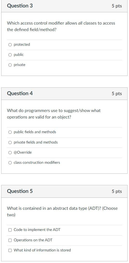 Solved Question 1 5 pts Given the following code to create a | Chegg.com