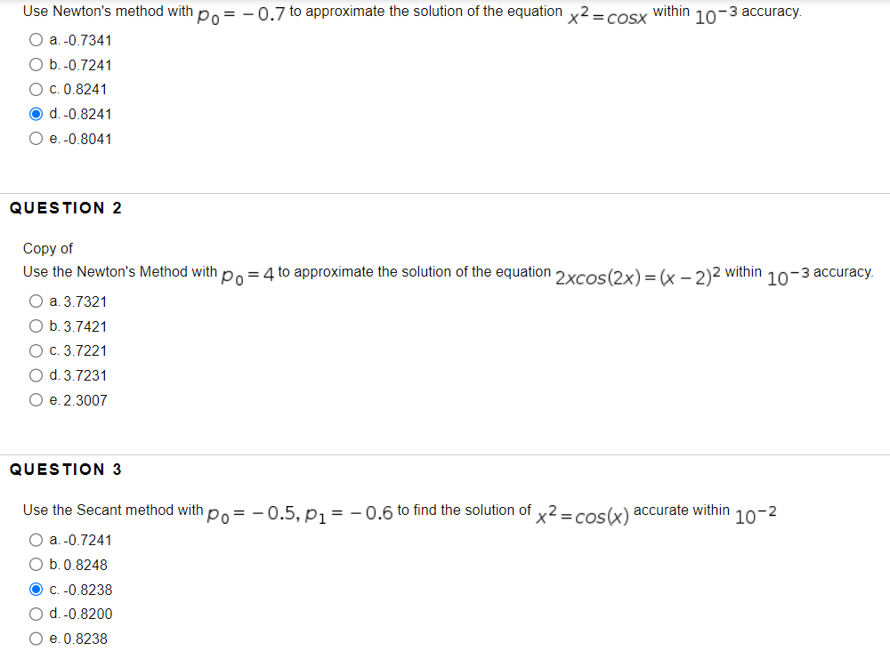 Solved Use Newton's method with p0=−0.7 to approximate the | Chegg.com