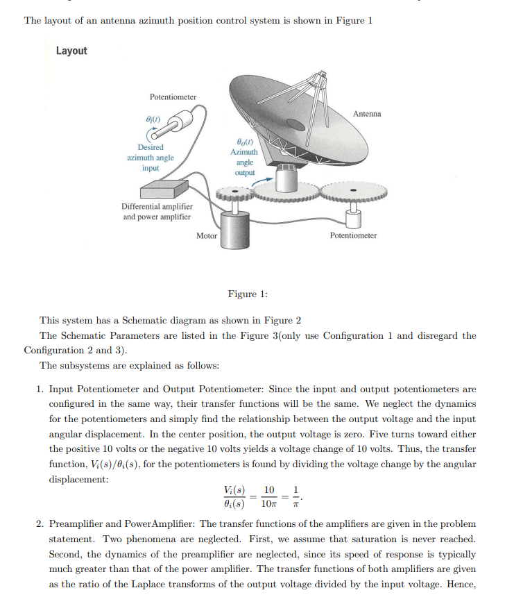Solved The layout of an antenna azimuth position control | Chegg.com
