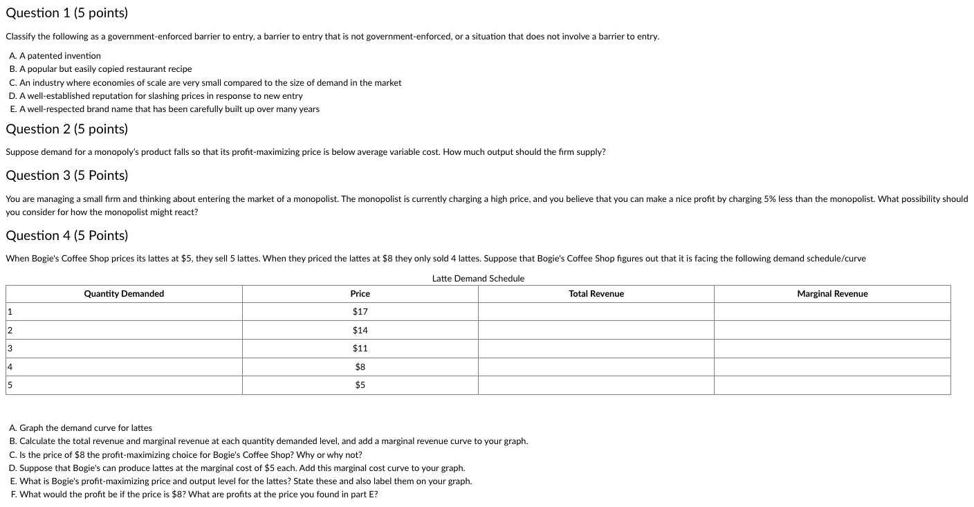 Solved Question 1 (5 ﻿points) ﻿Classify the following as a | Chegg.com