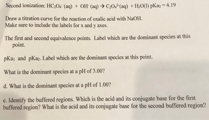 Solved 26. The equations for the ionization of oxalic acid | Chegg.com