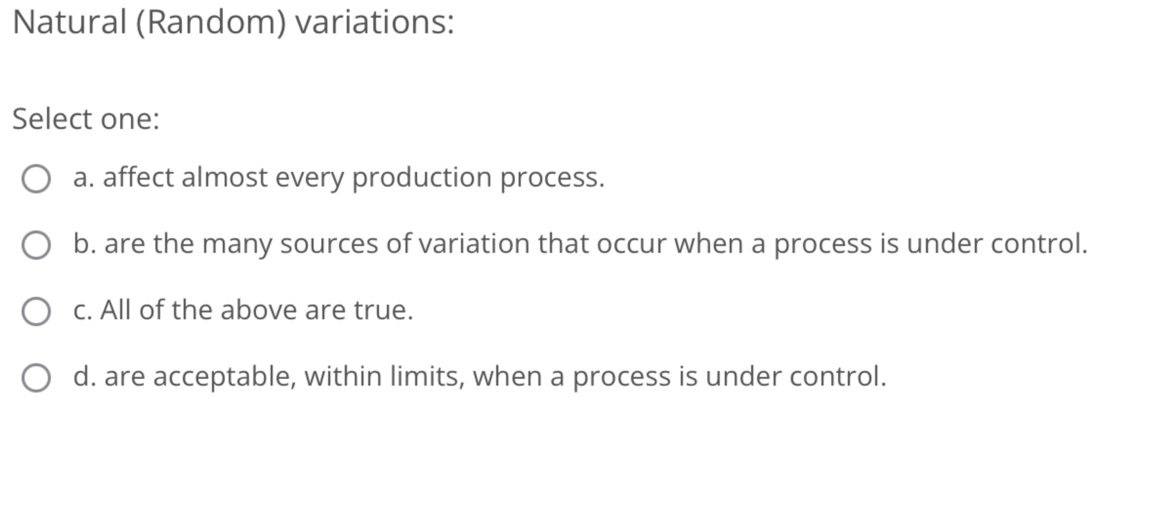 Natural (Random) ﻿variations:Select one:a. ﻿affect | Chegg.com