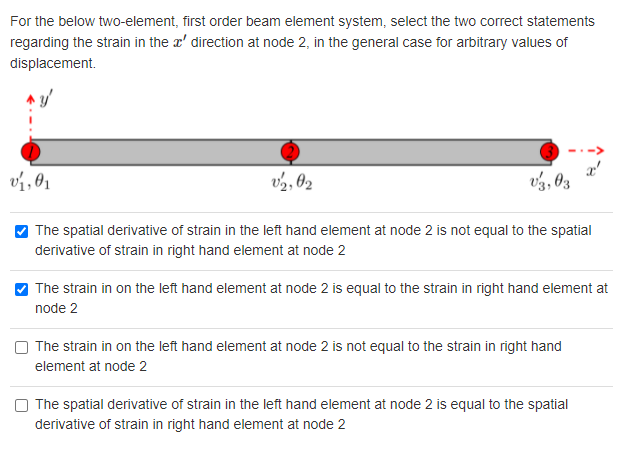 Solved For the below two-element, first order beam element | Chegg.com