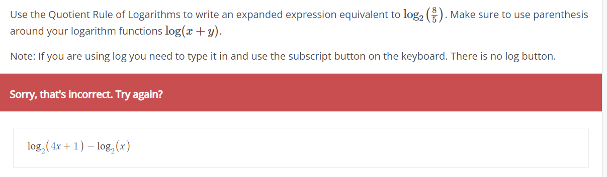 Solved Use the Quotient Rule of Logarithms to write an | Chegg.com