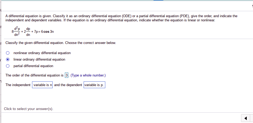Solved A differential equation is given. Classify it as an | Chegg.com Solved A differential equation is given. Classify it as an | Chegg.com