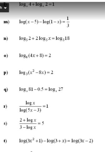 Solved 2 Solve the logarithmic equations : log, 4 +log, | Chegg.com