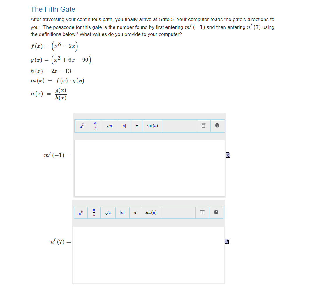 Solved The Fifth GateAfter traversing your continuous path, | Chegg.com