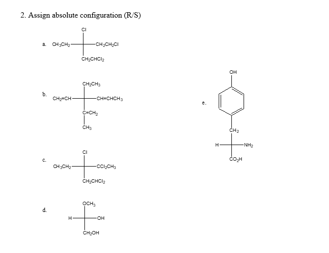 Solved 2. Assign absolute configuration (R/S) | Chegg.com