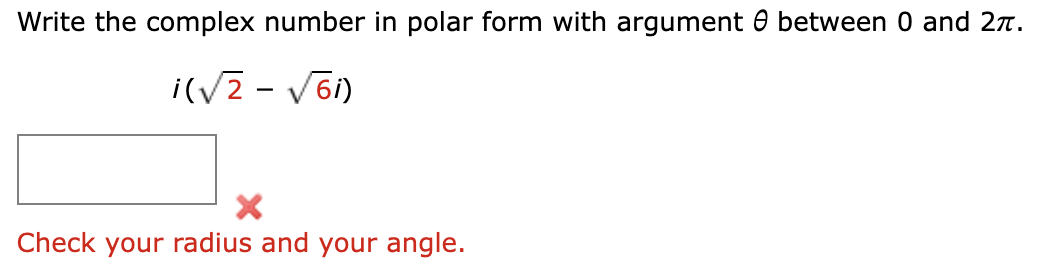 Solved Write the complex number in polar form with argument | Chegg.com