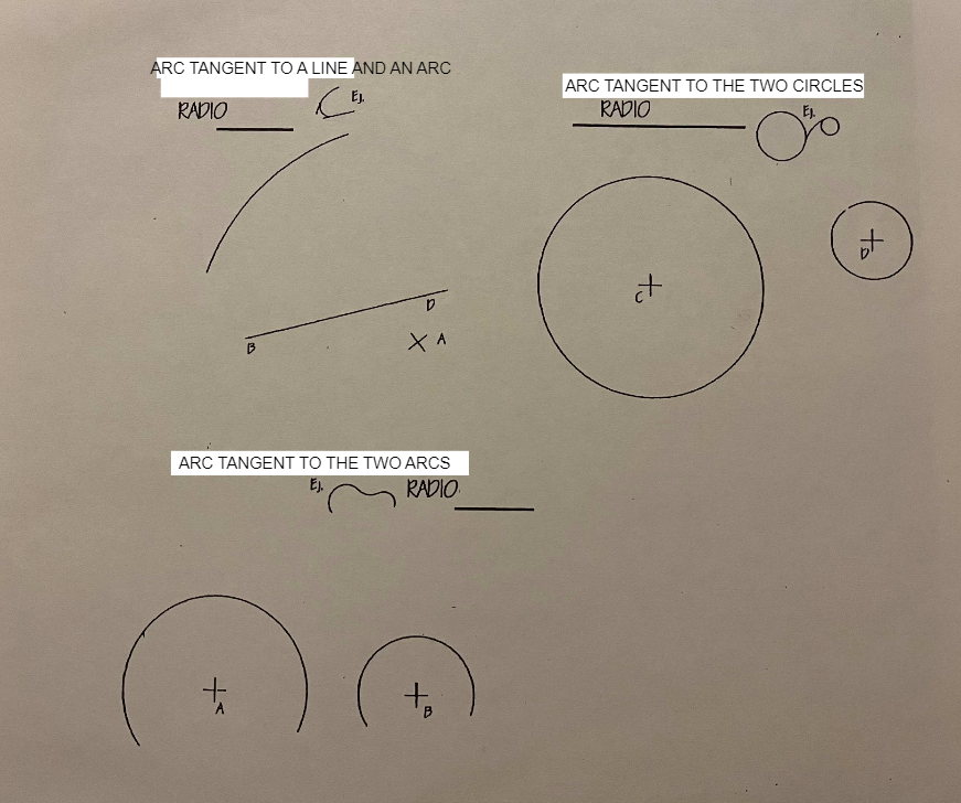 ARC TANGENT TO THE TWO CIRCLES RADIO ARC TANGENT TO | Chegg.com