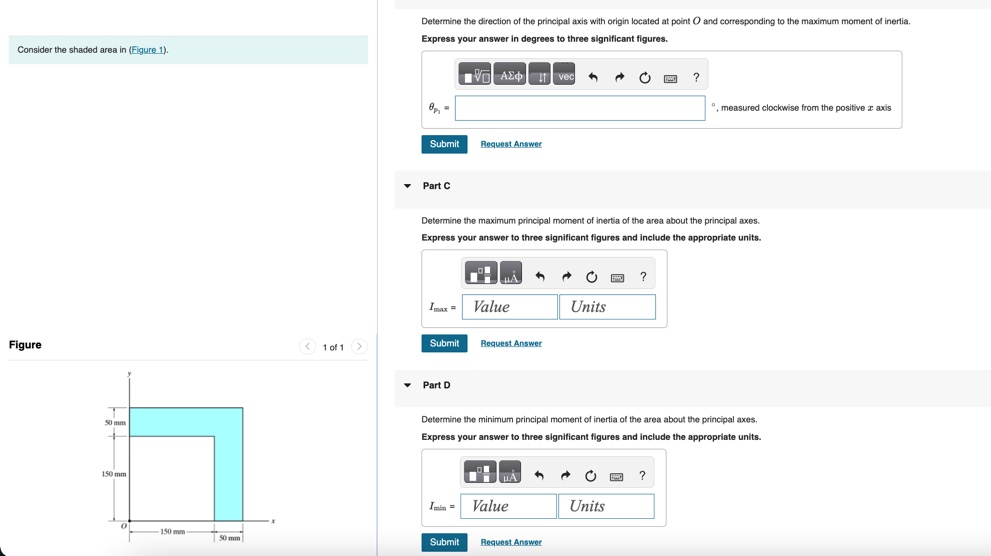 Solved Determine the direction of the principal axis with | Chegg.com