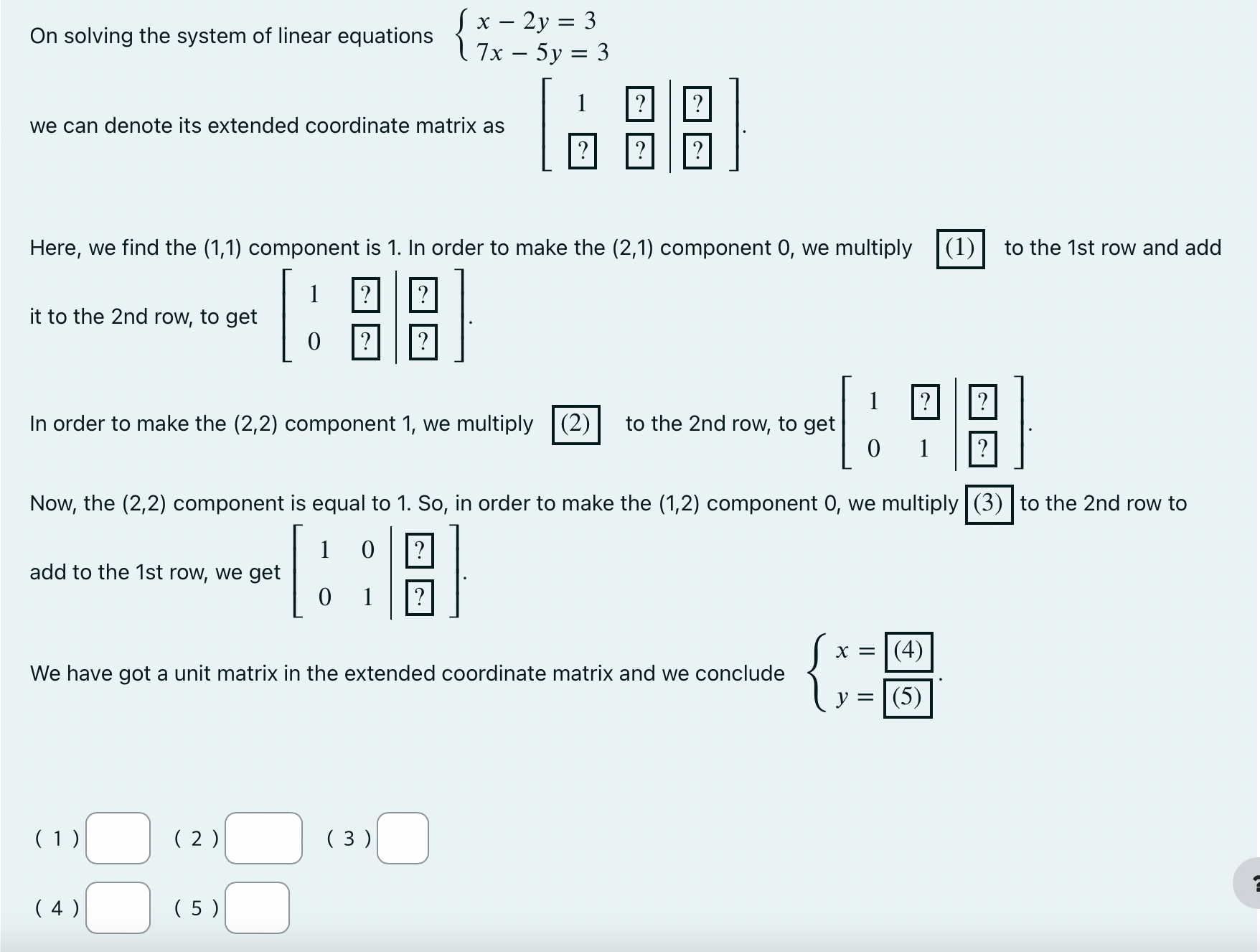 Solved On solving the system of linear equations | Chegg.com