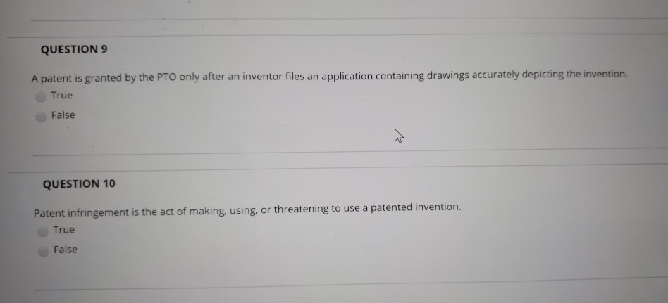 Solved QUESTION 9 A patent is granted by the PTO only after | Chegg.com