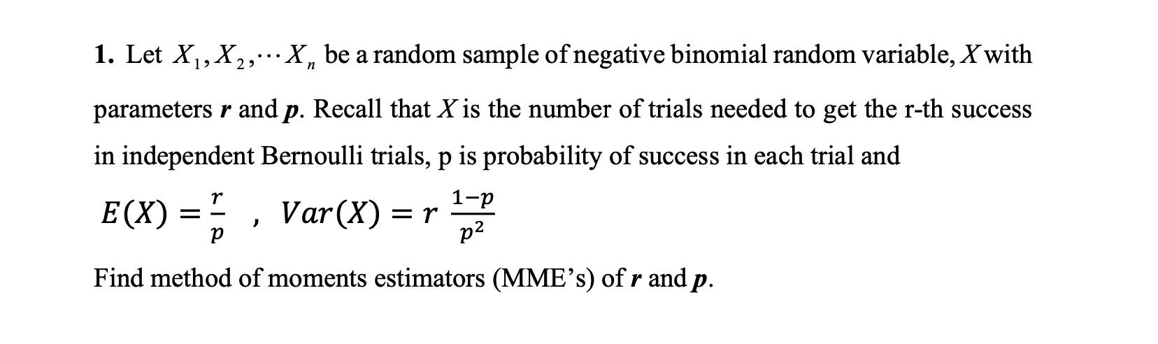 Solved Let X1,X2,...,Xn be a random sample of | Chegg.com