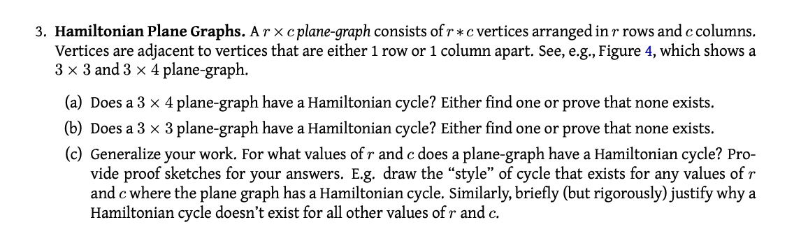 Solved Hamiltonian Plane Graphs. A r×c plane-graph consists | Chegg.com