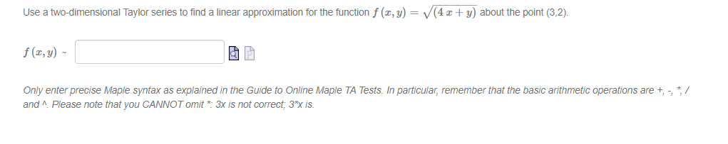 Solved Use A Two-dimensional Taylor Series To Find A Linear 