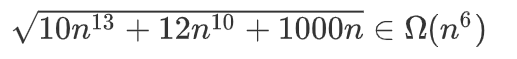 Solved 10n13+12n10+1000n∈Ω(n6) | Chegg.com