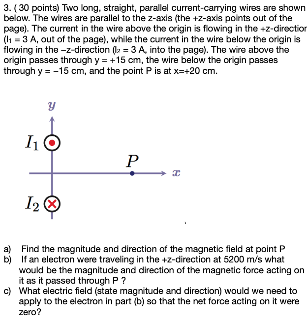 Solved 3. (30 points) Two long, straight, parallel | Chegg.com