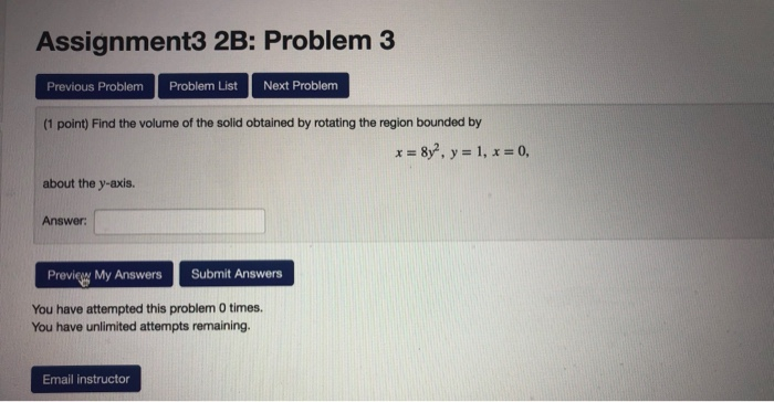 Solved Assignment3 2B: Problem 3 Previous ProblemProblem | Chegg.com