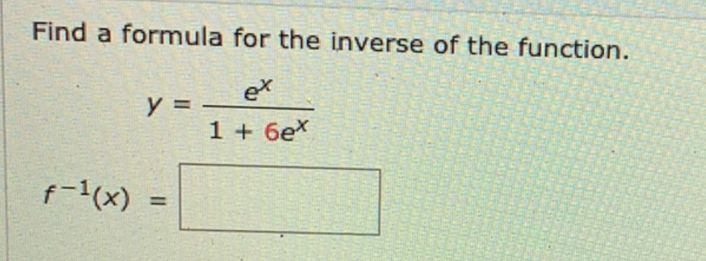Solved Find a formula for the inverse of the function. f(x) | Chegg.com