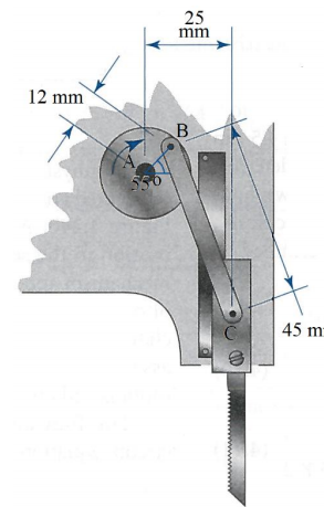 Solved mm 12 mm B The diagram shows the mechanism for a hand | Chegg.com