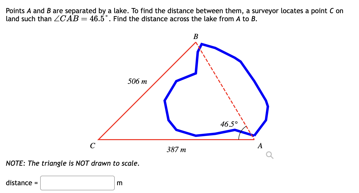 Solved Points A and B are separated by a lake. To find the | Chegg.com