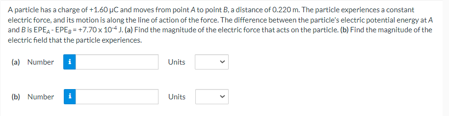 Solved A particle has a charge of +1.60μC and moves from | Chegg.com