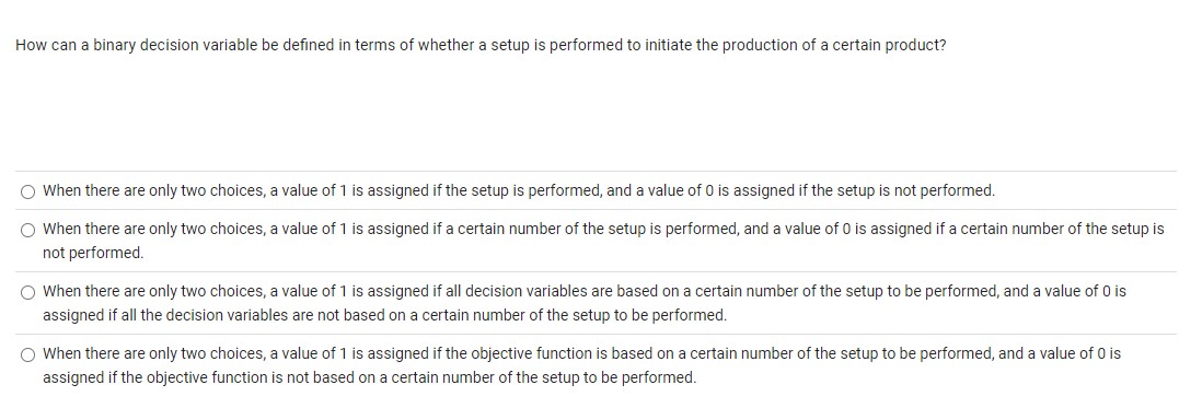 Solved How can a binary decision variable be defined in | Chegg.com
