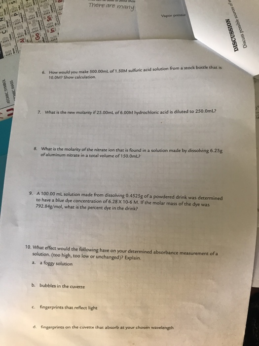 Solved C. PREPARATION OF STANDARD CURVE AND BEERS ANALYSIS | Chegg.com