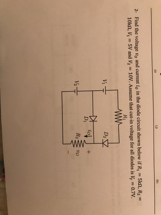 Solved Find the voltage vo and current io in the diode | Chegg.com