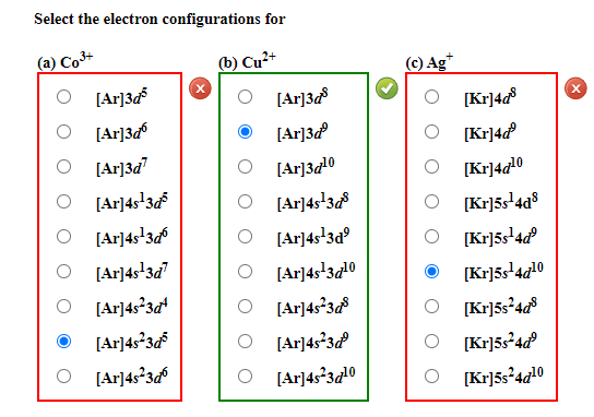 Solved Select the electron configurations for (a) Co3+ (b) | Chegg.com