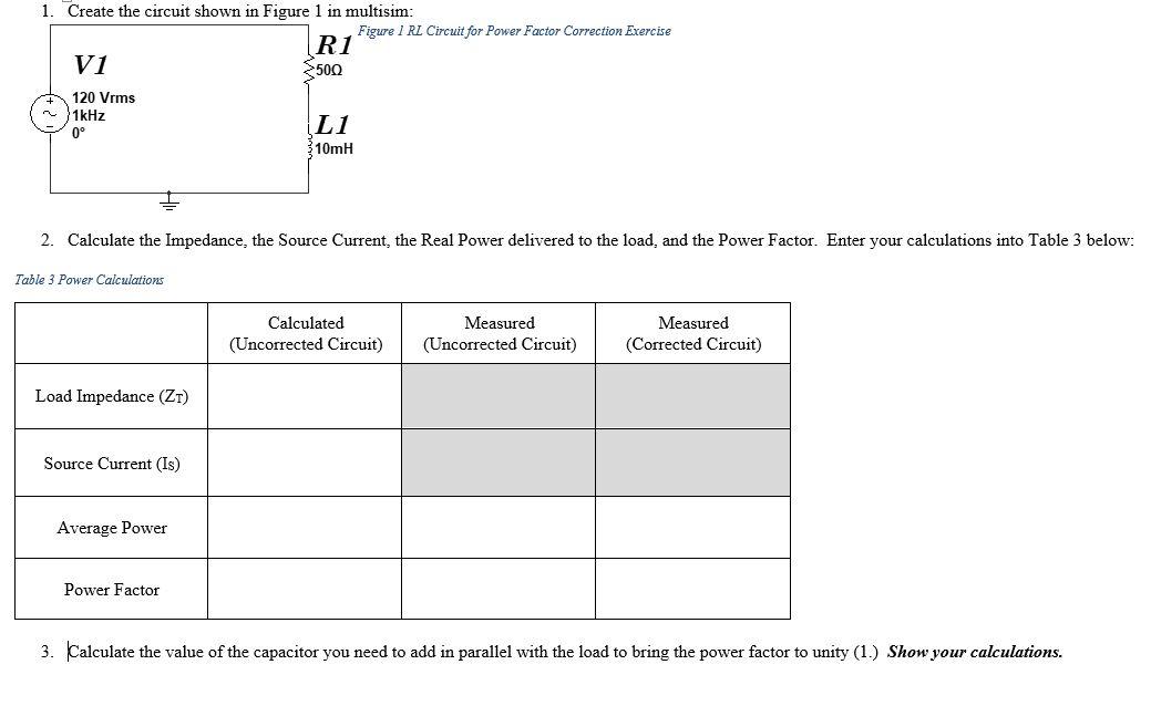 Solved 1. Create the circuit shown in Figure 1 in multisim: | Chegg.com