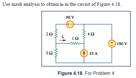 Solved Use mesh analysis to obtain io in the circuit of | Chegg.com