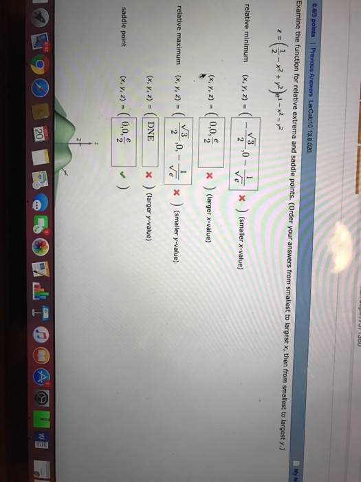 Solved: 0.6/3 Points 13.8.020. Examine The Function For Re... | Chegg.com