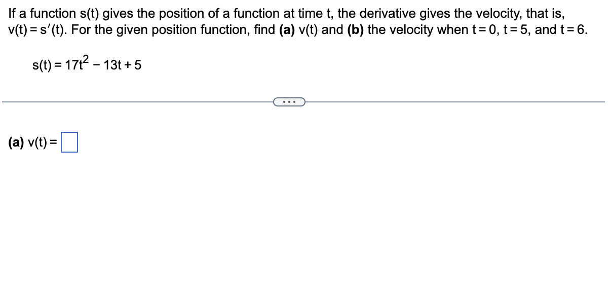 Solved If a function s(t) gives the position of a function | Chegg.com