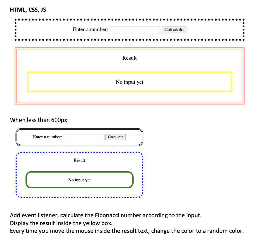 Solved Add event listener, calculate the Fibonacci number | Chegg.com