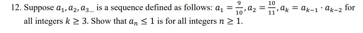 Solved 12. Suppose a1, A2, A3... is a sequence defined as | Chegg.com