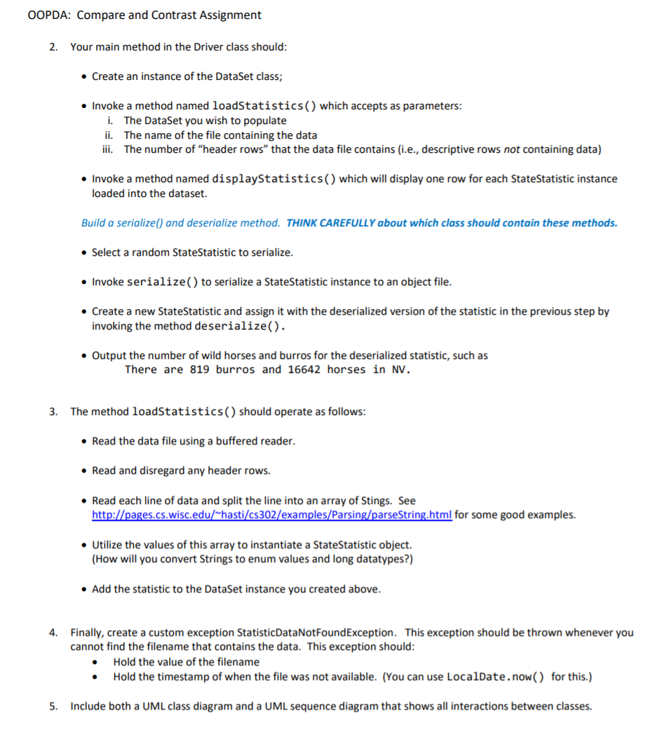 Solved Horses and Burros Purpose: To work with serialized | Chegg.com