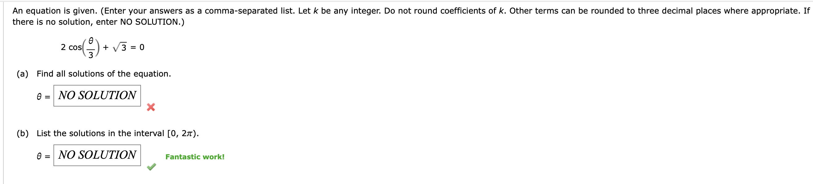 Solved k be ﻿any integer. Do ﻿not round coefficients of k. | Chegg.com