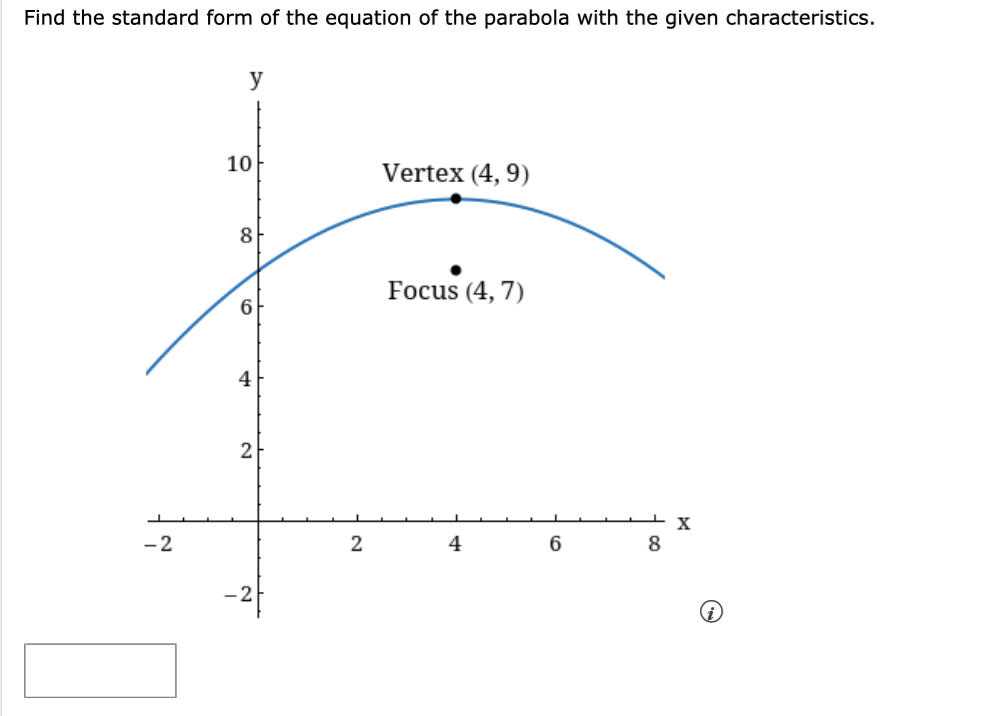 Solved Find the standard form of the equation of the | Chegg.com