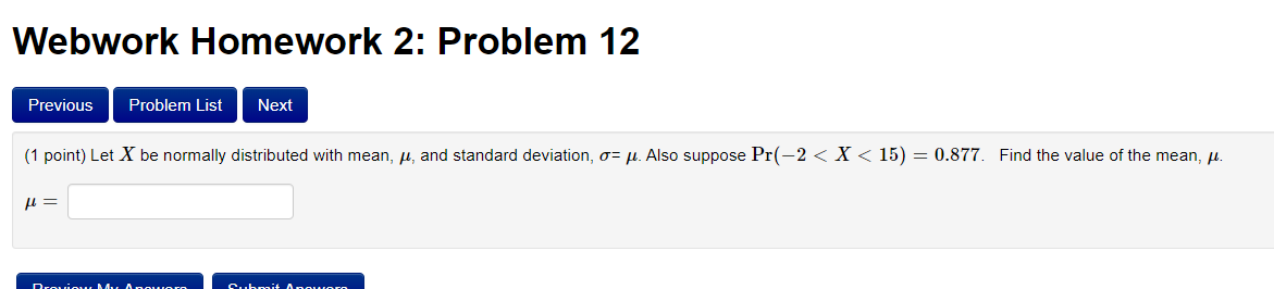 Solved Webwork Homework 2: Problem 12 Previous Problem List | Chegg.com